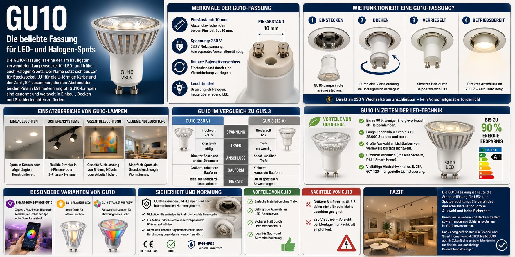 GU10 Fassung erklärt | Standard für LED-Spots & Strahler – StM-Licht.de